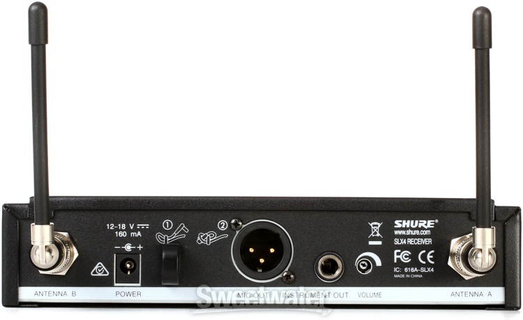 Shure SLX4 Diversity Receiver - H5 Band, 518 - 542 MHz | Sweetwater.com