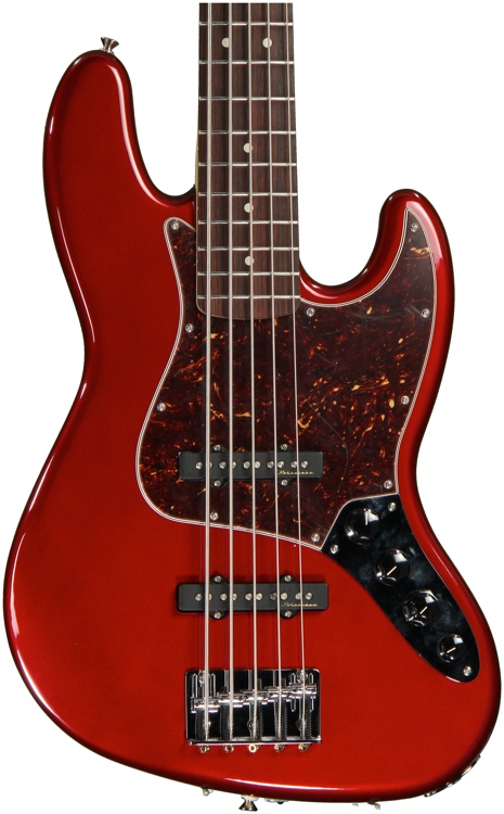 Fender Deluxe Active Jazz Bass V - Candy Apple Red | Sweetwater.com