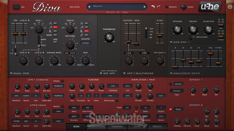 U-he Diva Virtual Analog Synthesizer Plug-in Demo by Sweetwater