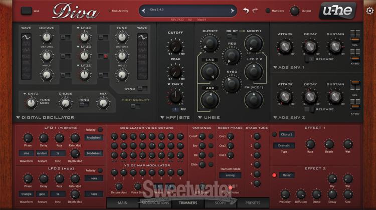 U-he Diva Virtual Analog Synthesizer Plug-in Demo by Sweetwater