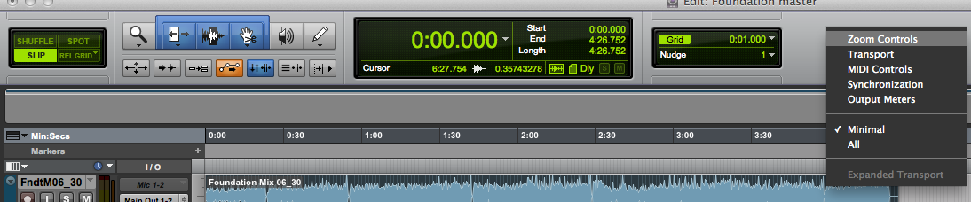 How to Configure the Edit Window Tool Bar in Pro Tools