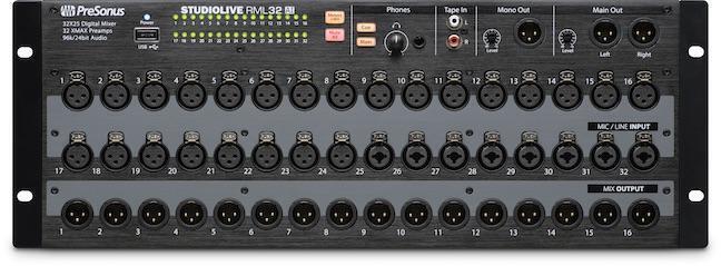 PreSonus Rackmount RML Digital Mixers Add Line Inputs