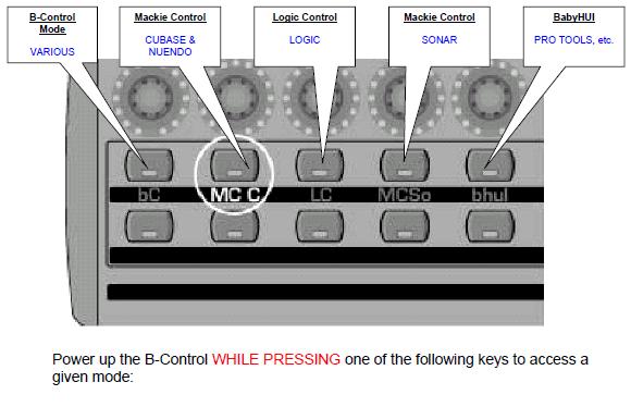 What are the emulation modes on my Behringer B-Control BCF2000 ...