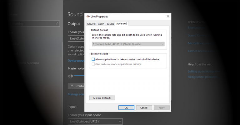 How to Disable Exclusive Mode in Windows Sound Settings | Sweetwater