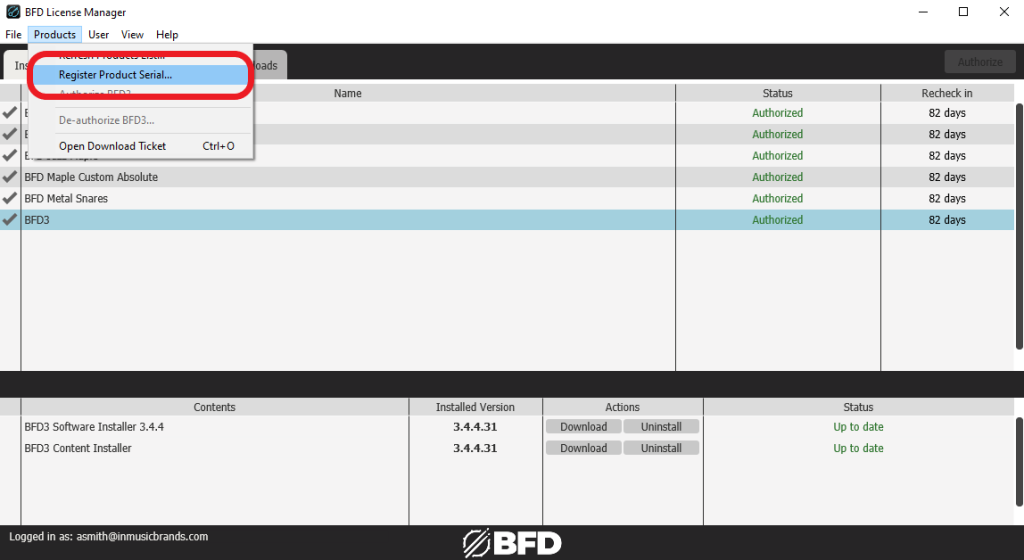 BFD Software Activation Instructions | Sweetwater