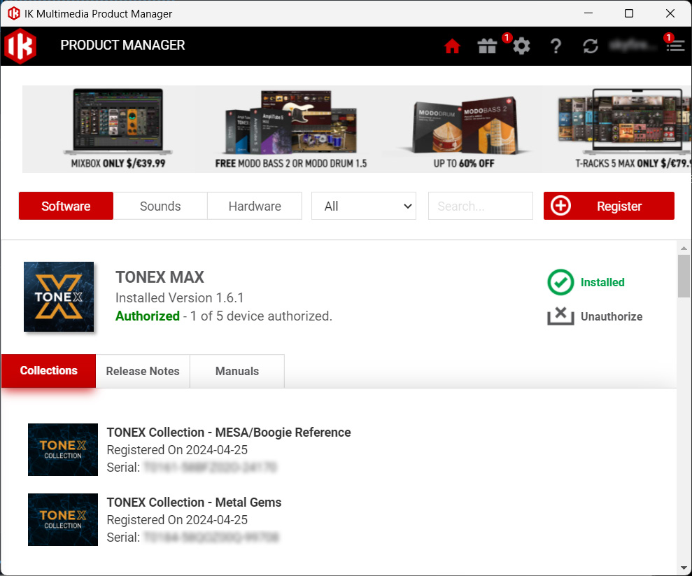 IK Multimedia TONEX Expansion Software Activation Instructions | Sweetwater