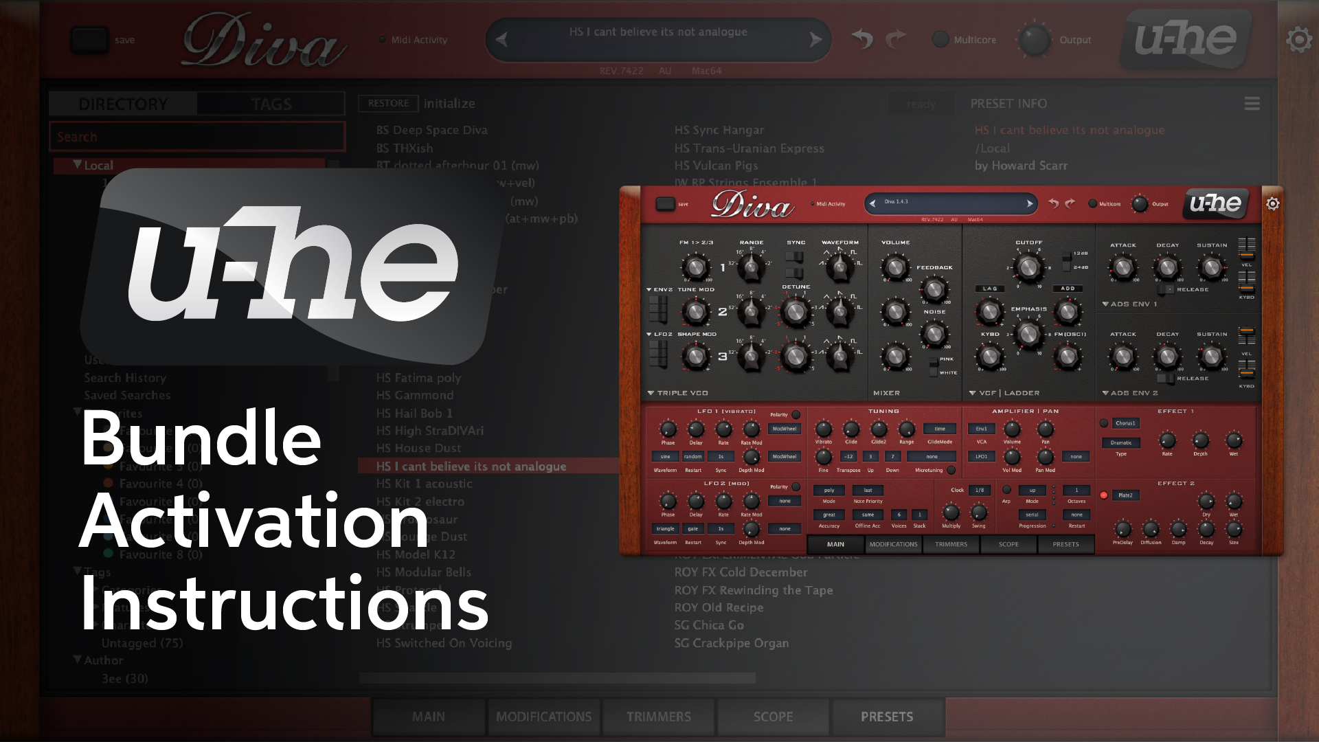 U-he Bundle Activation Instructions | Sweetwater