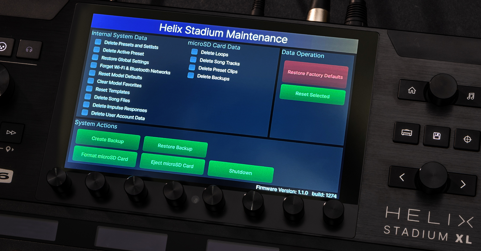 Line 6 Helix Stadium Data Backup and Factory Reset | Sweetwater